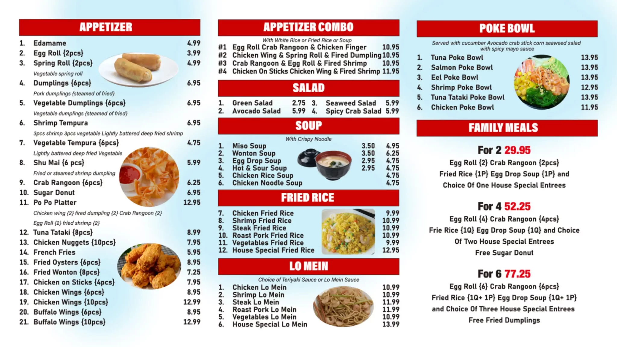 Menu - Fuji Hibachi & Sushi